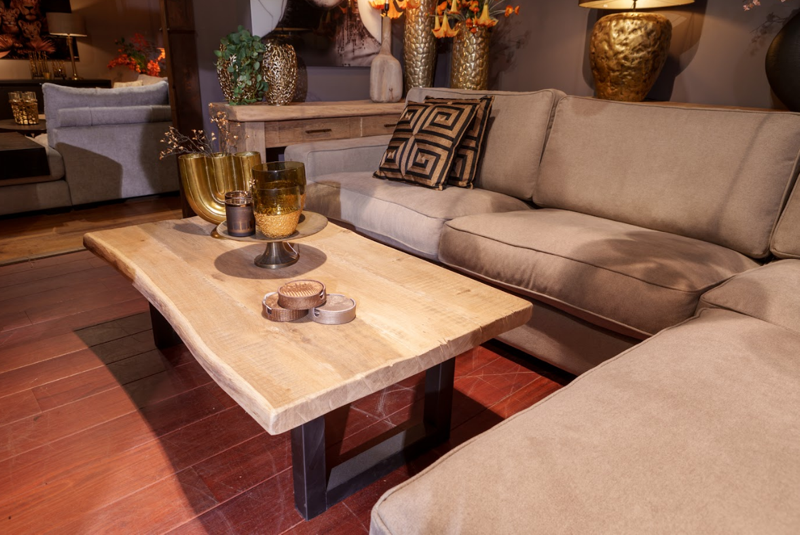 Eiken salontafels boomstam of strak meerdere maten en kleuren leverbaar